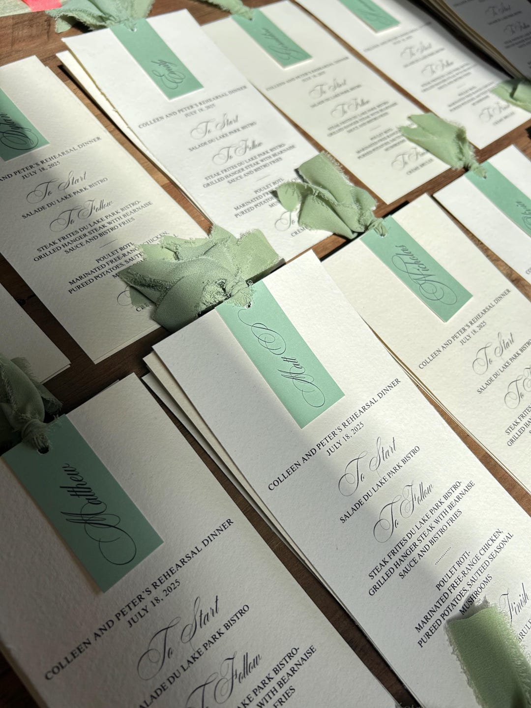 Wedding Menu Placecards, Table Decor, Event Menus, Menus With Name Tags ...