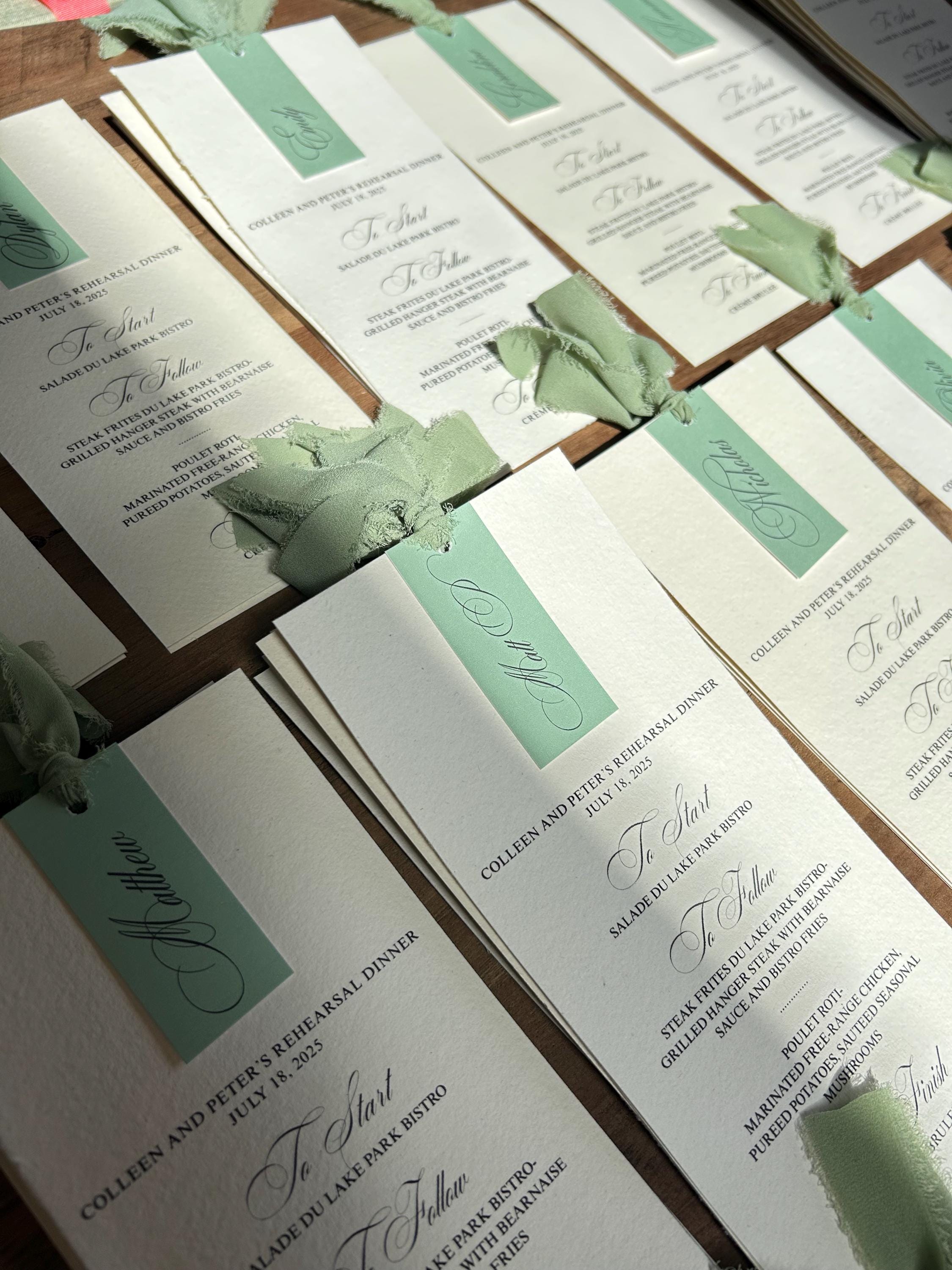 Wedding Menu Placecards, Table Decor, Event Menus, Menus With Name Tags ...