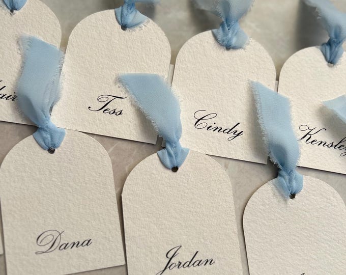 Minimalistic Event Placecard, Arch Place Cards , Ribbon Name Cards ...