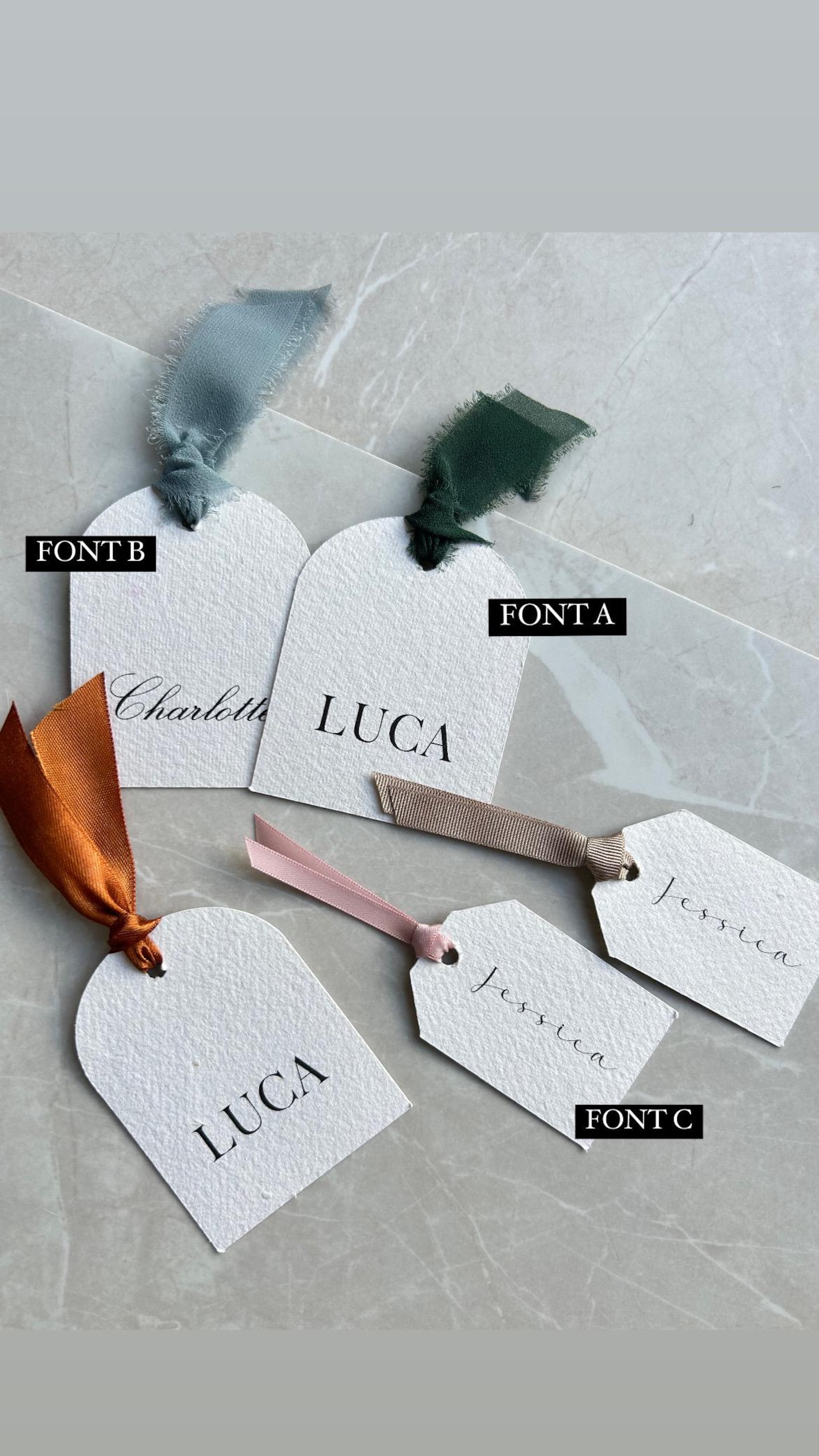 Minimalistic Event Placecard, Arch Place Cards , Ribbon Name Cards ...