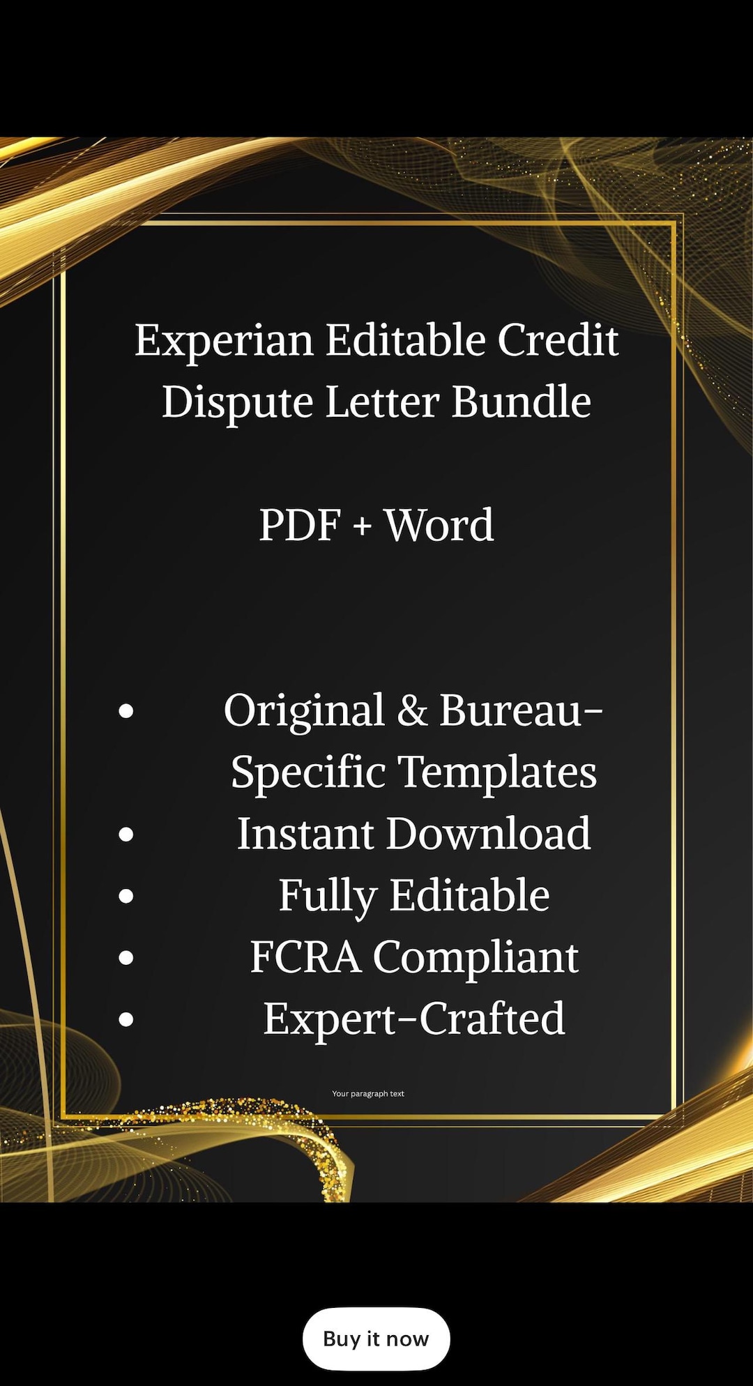 Experian Editable Credit Dispute Letter Bundle (PDF + Word) - Etsy