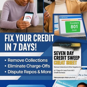 Seven Day Credit Sweep Cheat Sheet! - Etsy