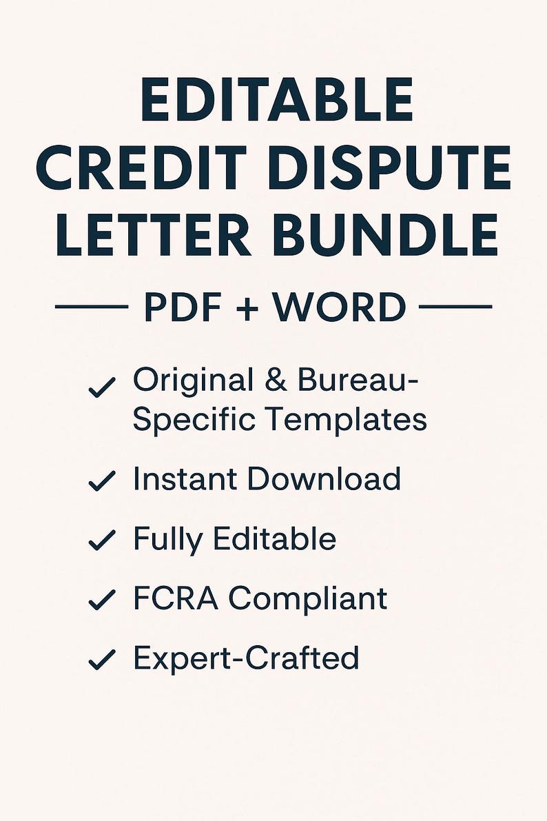 Equifax Editable Credit Dispute Letter Bundle (PDF + Word) - Etsy