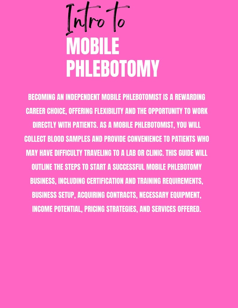 How to Become a Mobile Phlebotomist - Etsy