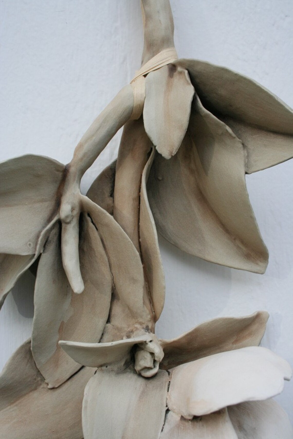 Sculpted ceramic magnolia branch. Natural neutral blossom | Etsy