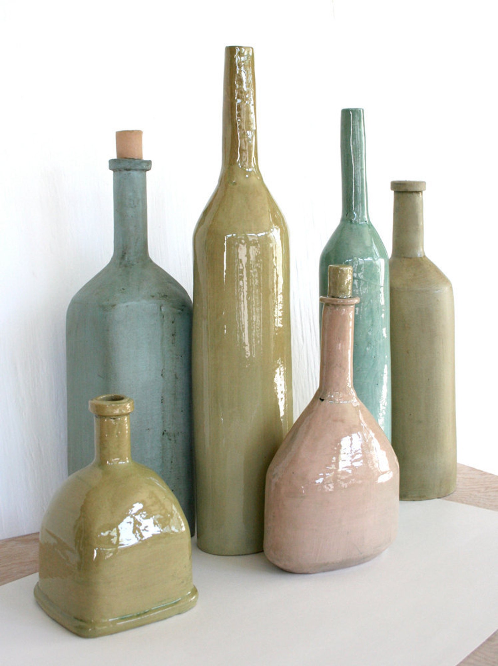 Still life of six bottle forms. Decor sculpture hand made | Etsy