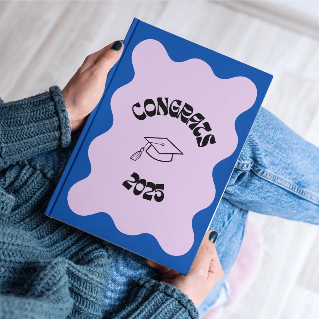 Congrats 2025 Graduation Notebook, Wavy, Masters Grad, College Grad ...