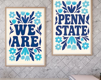Set of 2 Custom Watercolor Penn State Prints – Penn State Wall Art ...