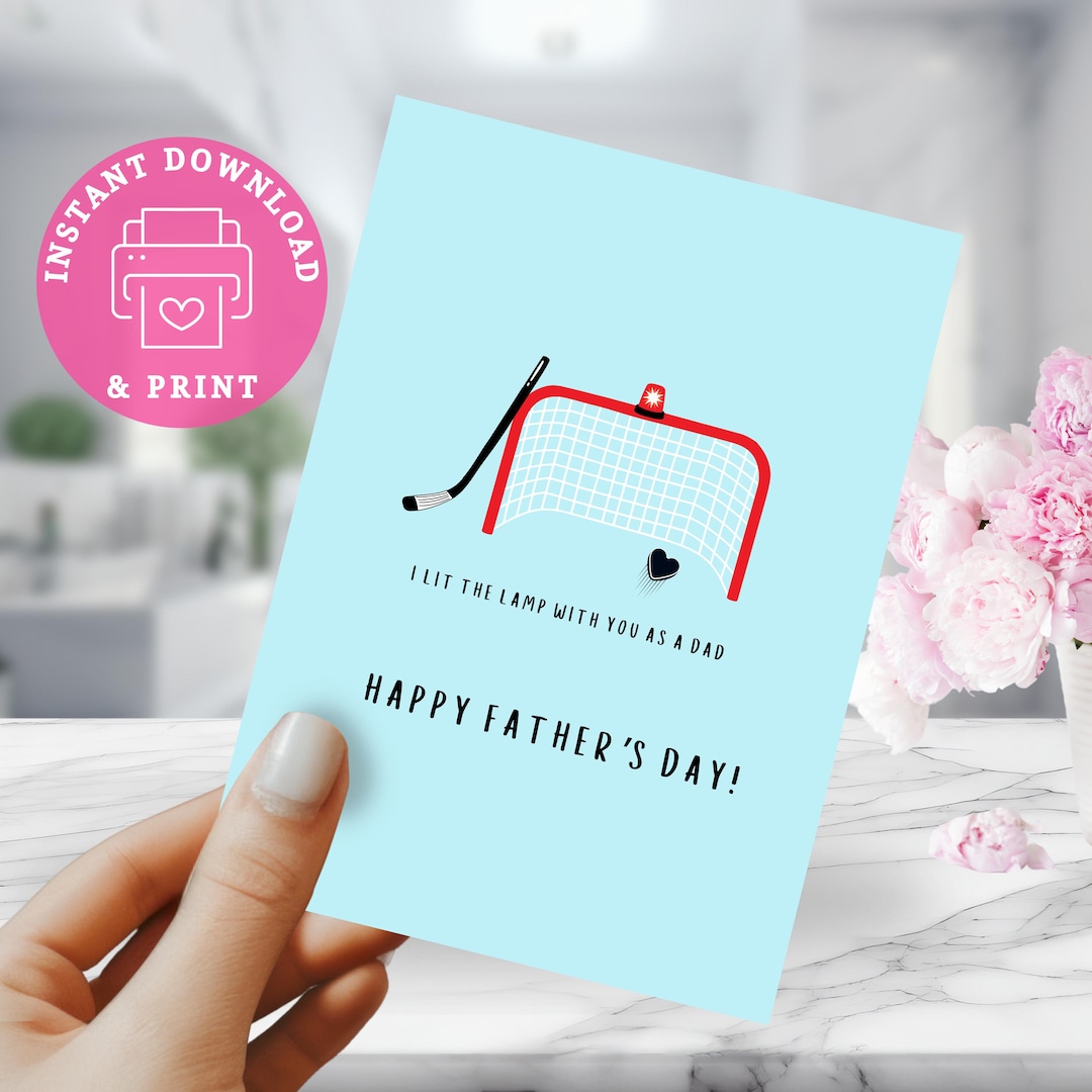 Editable Hockey Father's Day Card - Funny Canva Template for Dad ...