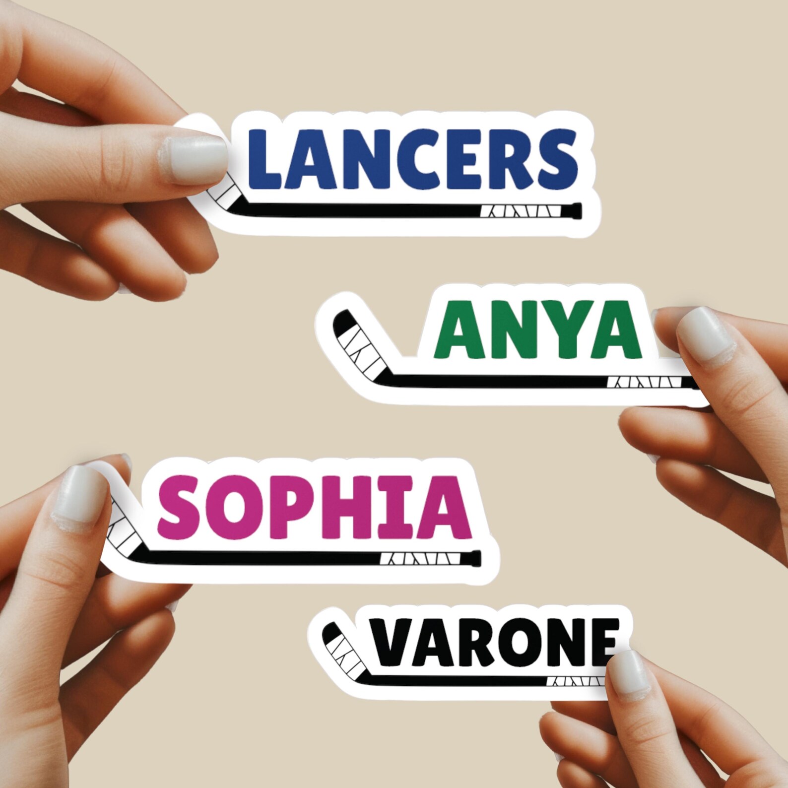 Personalized Hockey Name Sticker – Custom Name Decal for Water Bottles ...