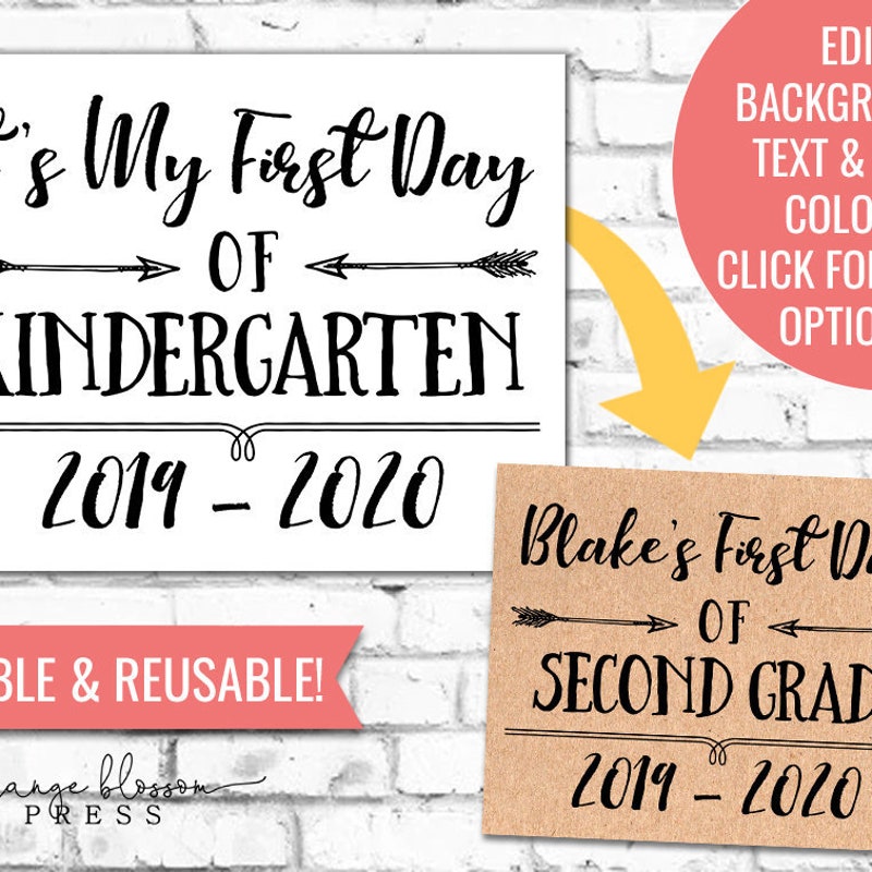 Editable School Sign - Etsy