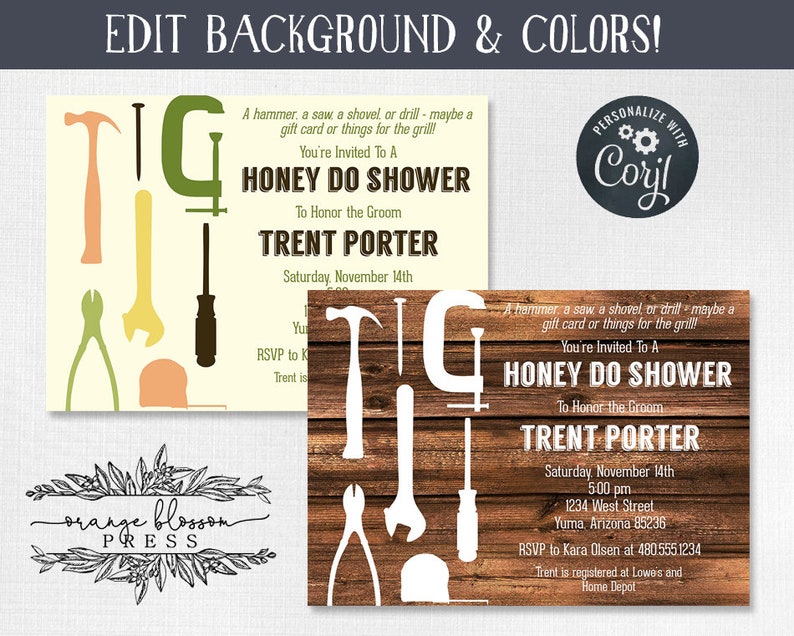 Groom's Shower Invitation Honey Do Shower Tool Shower - Etsy