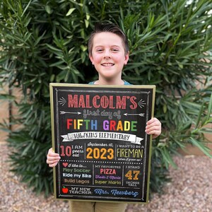 Chalkboard Back to School Sign, First Day or Last Day, Editable and ...