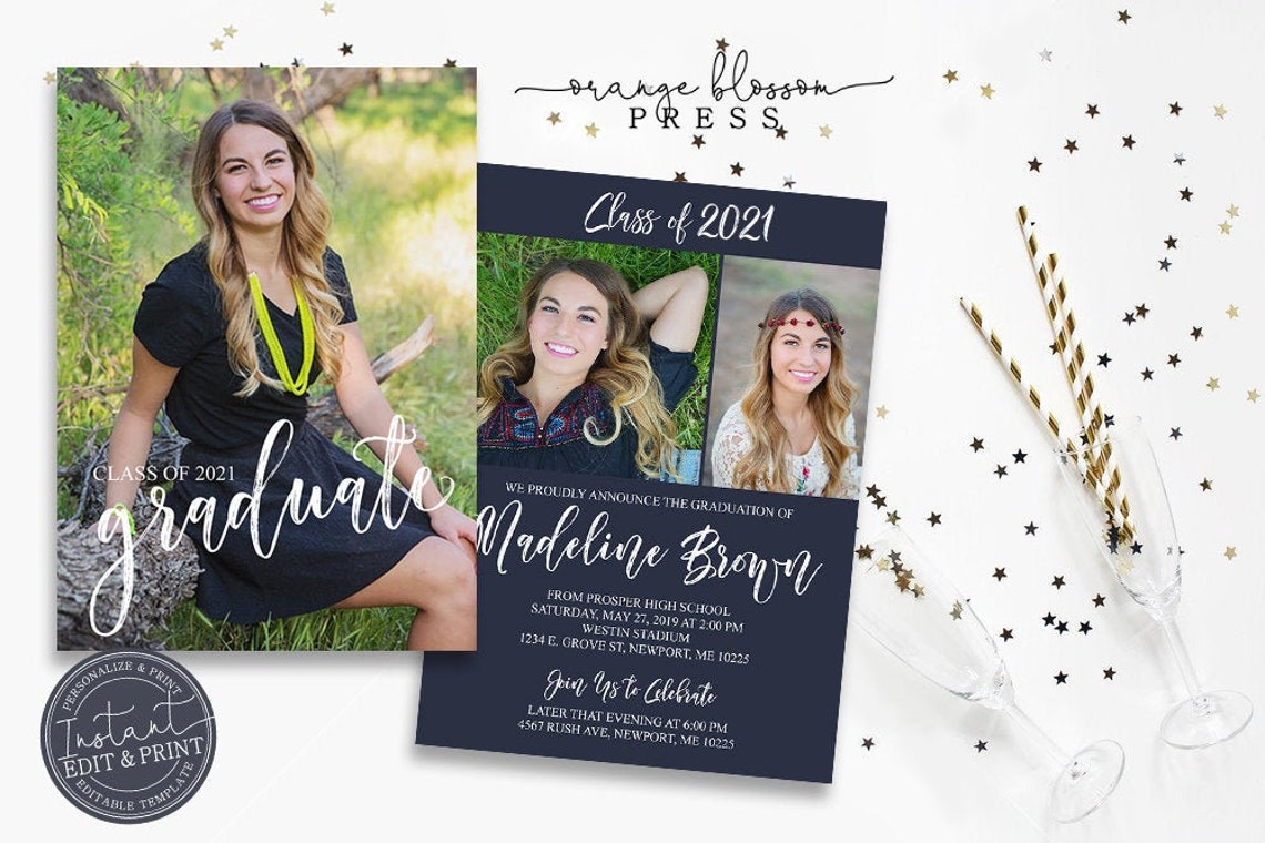 Photo Graduation Announcement Custom Photo Grad Invitation - Etsy