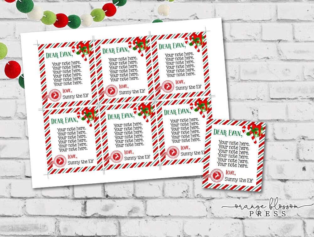 Editable Elf Note, Custom Elf Letter, Small Size, Personalized ...