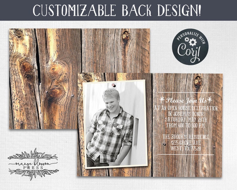 Barn Wood Graduation Announcement, Graduation Photo Collage, Rustic ...