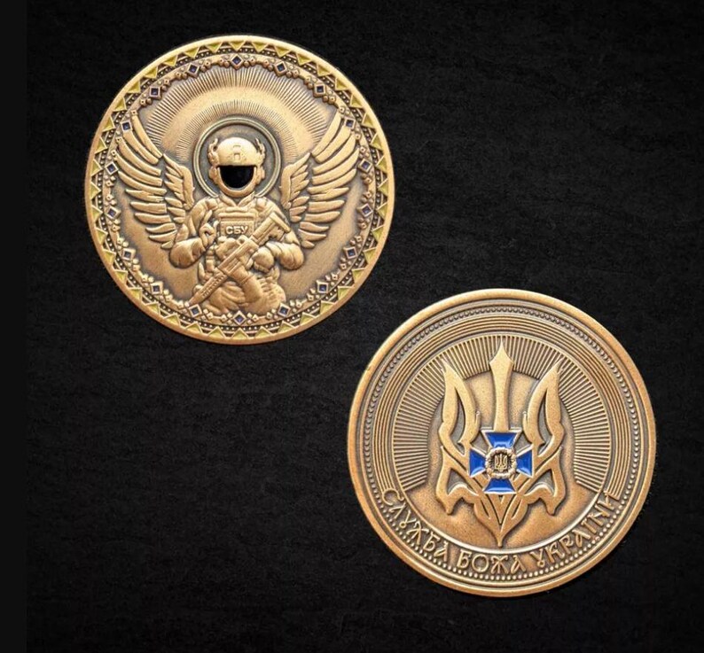 Ukrainian Metal Challenge Coin Military Coin 45mm Security Service - Etsy