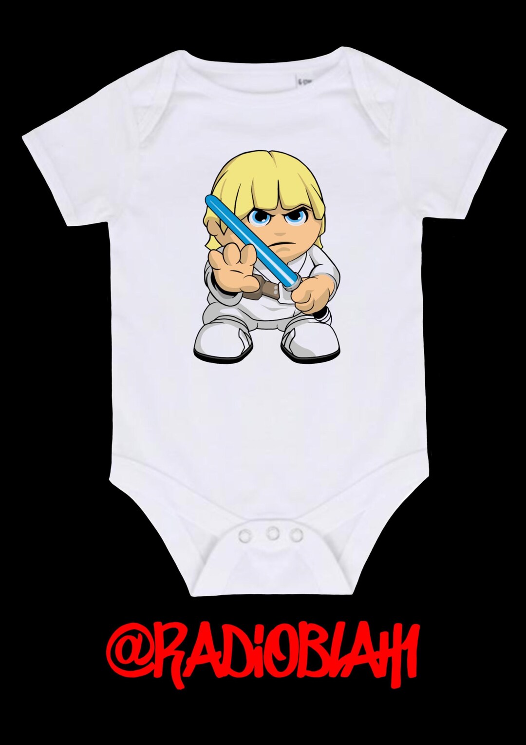 Baby Luke Skywalker Bodysuit Star Wars Inspired Cartoon Onesie Sci-fi ...