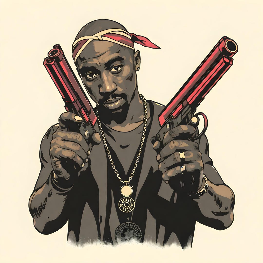 2pac Biggie Tupac Shakur Retro Pop Art Digital Design for Apparel ...