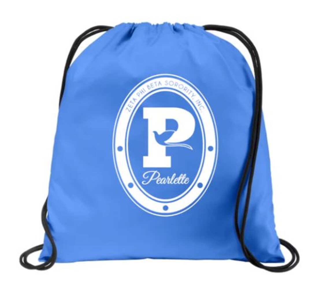 Pearlette Amicette and Archonette Drawstring Tote Bag; Zeta Phi Beta ...