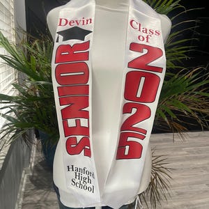 Custom Graduation Stole Class of 2026 Graduation Stole 26 Grad Stole - Etsy