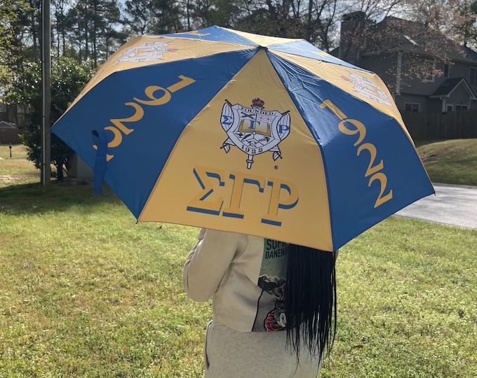 Sigma Gamma Rho Umbrella SGRHO Blue and Gold Sorority Umbrella Greek ...
