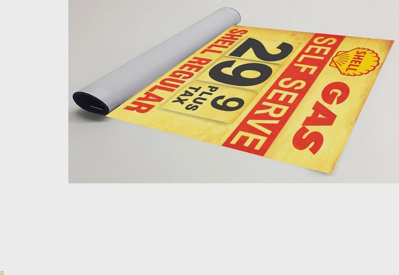 Shell Gas for 29 Cents Banner Vintage Style Man Cave, Game Room, Garage ...
