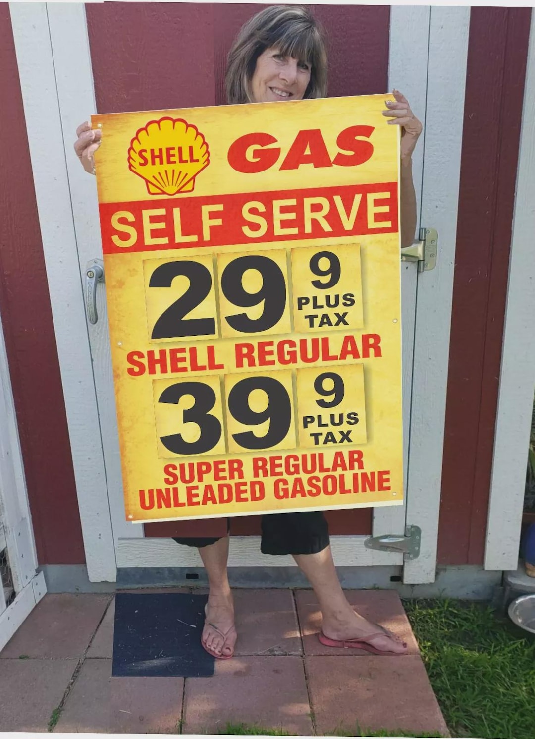 Shell Gas for 29 Cents Banner Vintage Style Man Cave, Game Room, Garage ...