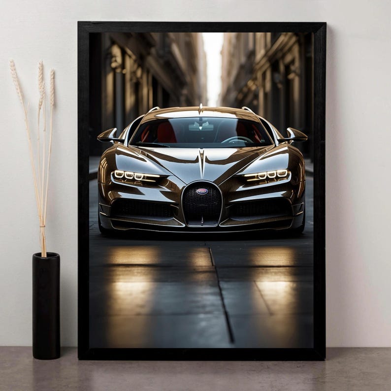 Bugatti Chiron Hypercar Digital Poster | High-quality Printable Art ...