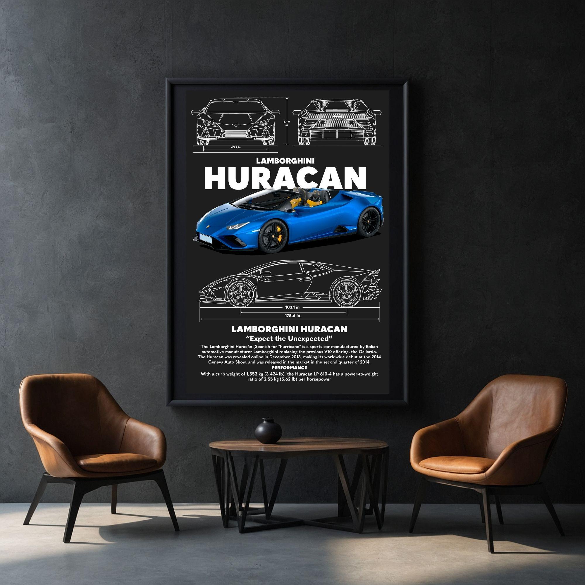 Printable Lamborghini Huracán Poster | Digital Supercar Art PDF | Wall ...