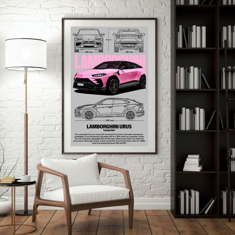 Printable Lamborghini Urus Poster | Luxury SUV Digital Art PDF | Wall ...