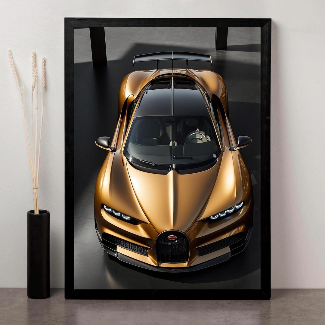 Printable Bugatti Chiron Art Poster | High-quality PDF and JPG Files ...