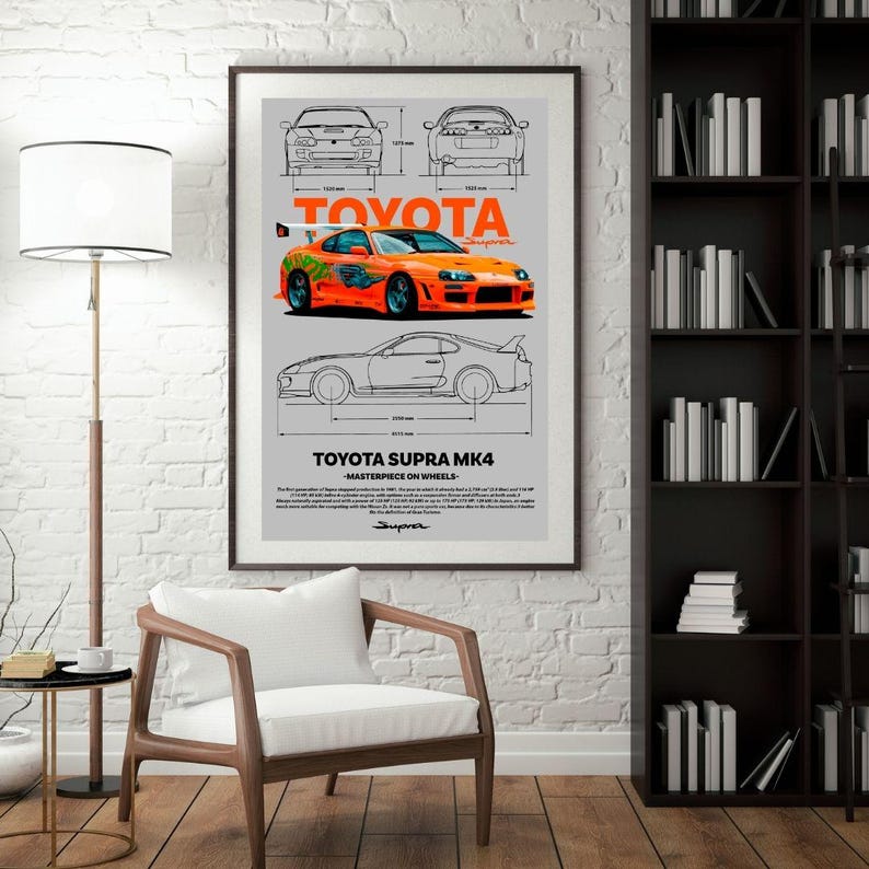 Printable MK4 Toyota Supra Poster | JDM Legend Digital Art PDF | Wall ...