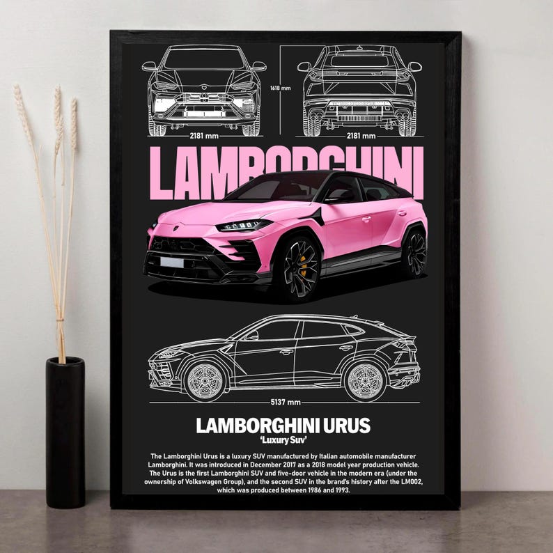 Urus Wall Art | Printable Lamborghini SUV Poster PDF | Bold Digital ...