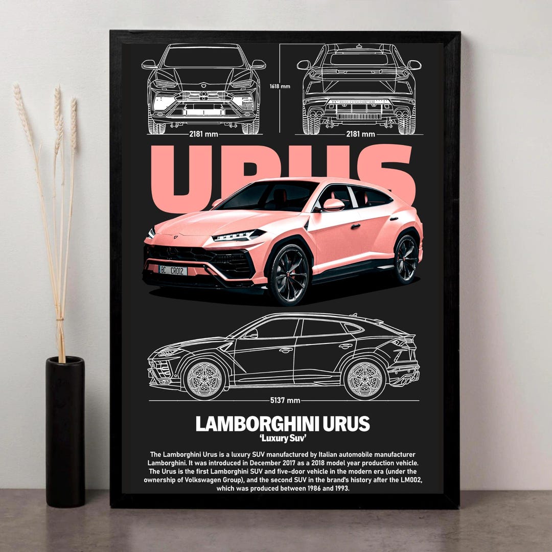 Printable Lamborghini Urus Poster | Luxury SUV Digital Art PDF | Wall ...