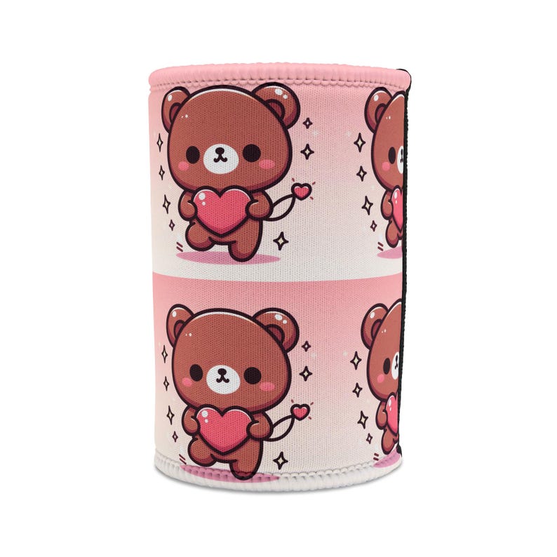 Kawaii Bear Stubby Cooler, Anime Valentines Can Sleeve, Coffee Coozie ...