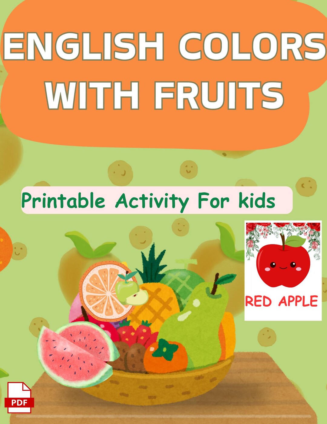 Fun Learning Colors Fruits for Kids & Toddlers Printable Color ...