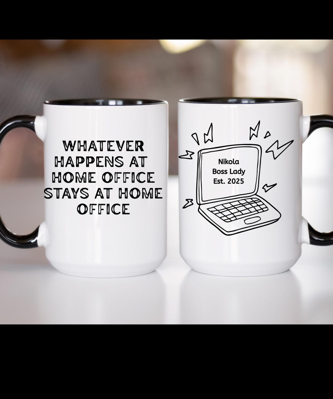 Personalized WFH Coffee Mug, Funny Home Office Gift - Etsy