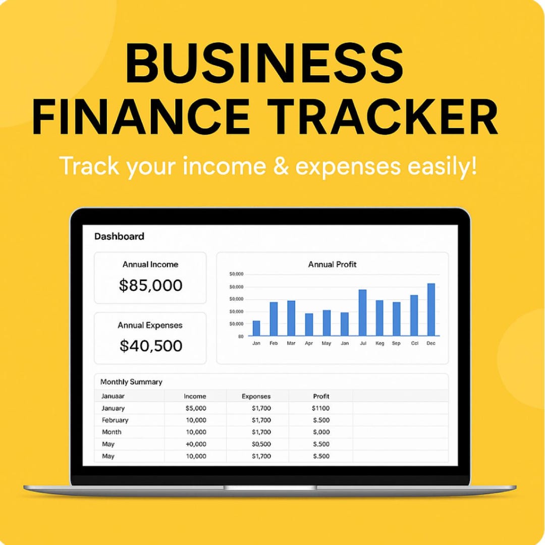 Business Finance Tracker Excel Template | Income & Expense Spreadsheet ...