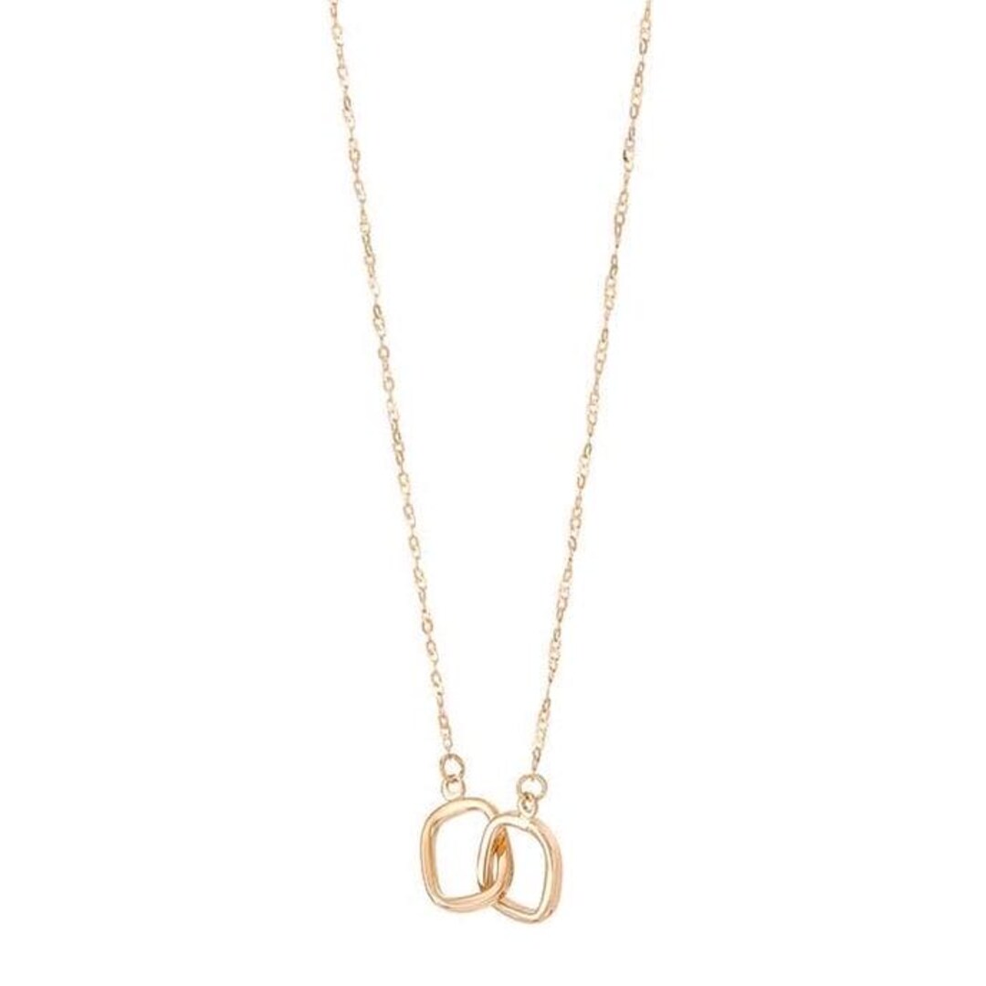 14K Yellow Gold Interlocking Loops Necklace: Dainty Modern Chain - Etsy