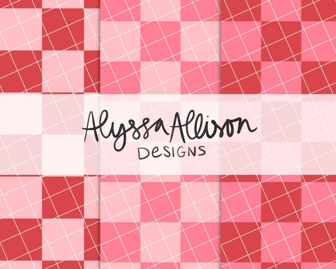 Pink and Red Checkered | INSTANT DOWNLOAD | Seamless Pattern ...