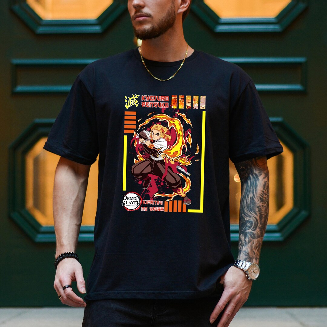 Rengoku Fan Art T-shirt, Demon Slayer Shirt, Kimetsu No Yaiba Merch ...