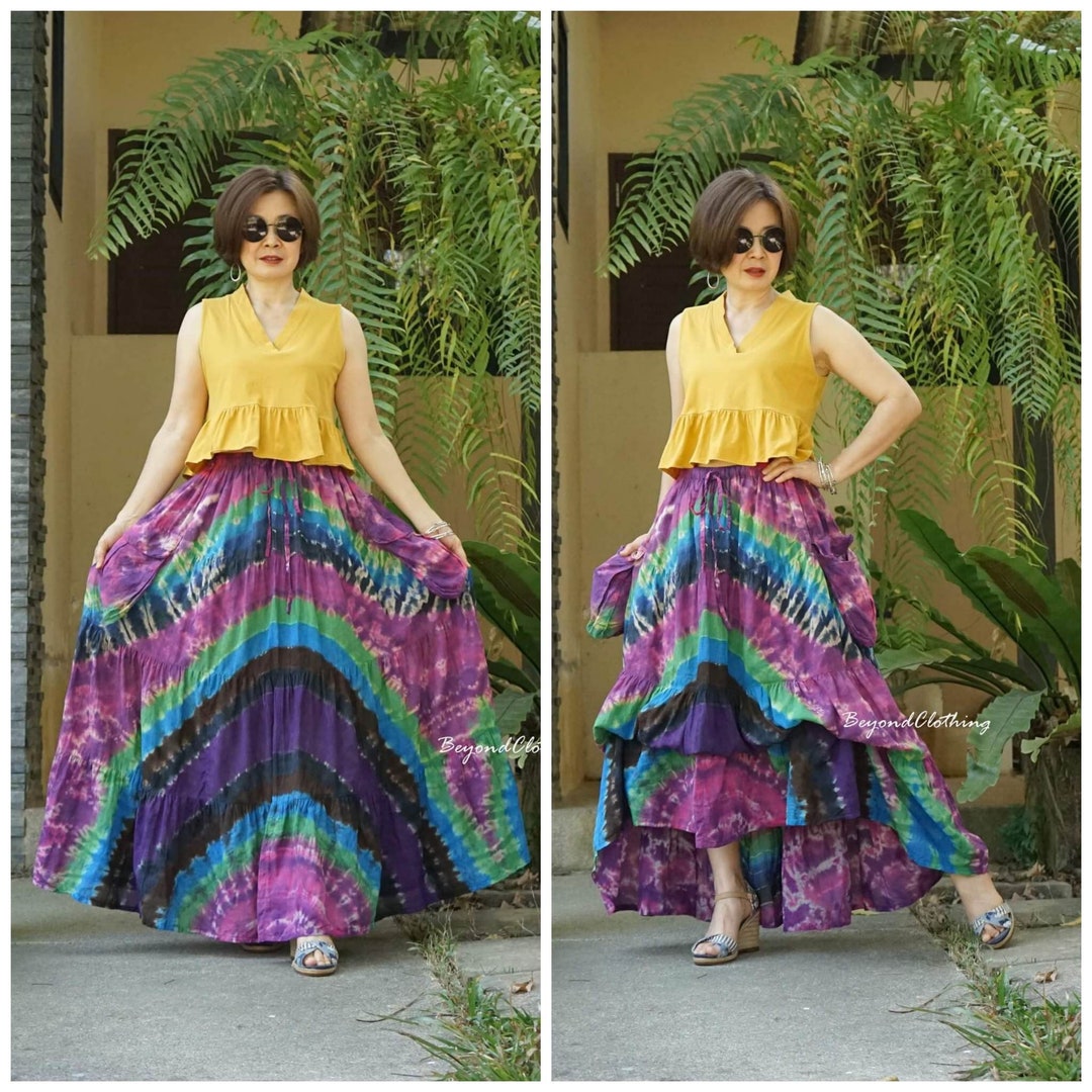 Take Me to Your Heart Short Front Long Back Tiered Tie Dye Boho Plus ...