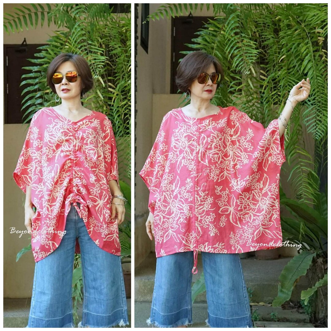 Oversize Plus Size Boho Halfsleeve Loose Chic Casual Summer Lagenlook ...