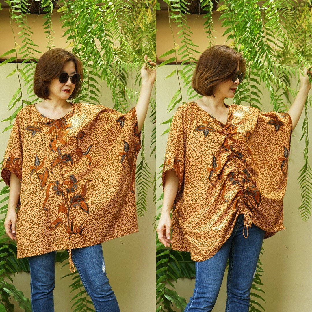 Plus Size Batik Cotton Blouse: Oversize Boho Top - SM-724B - Etsy