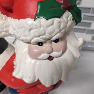 Vintage Ceramic Santa W/ Light up Potbelly Stove Christmas Decoration ...
