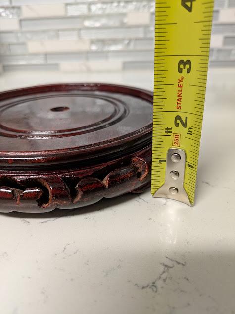 Asian Carved Detailed Pedestal Stand Vase Display Hardwood Riser 7.25 ...