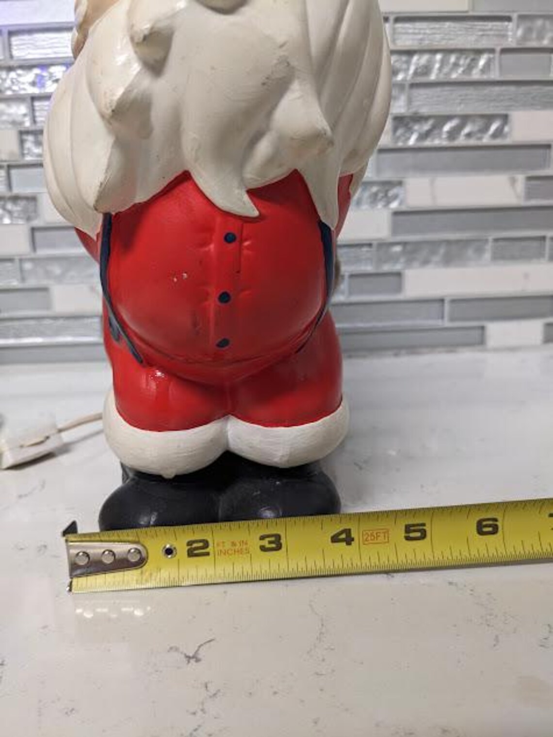 Vintage Ceramic Santa W/ Light up Potbelly Stove Christmas Decoration ...