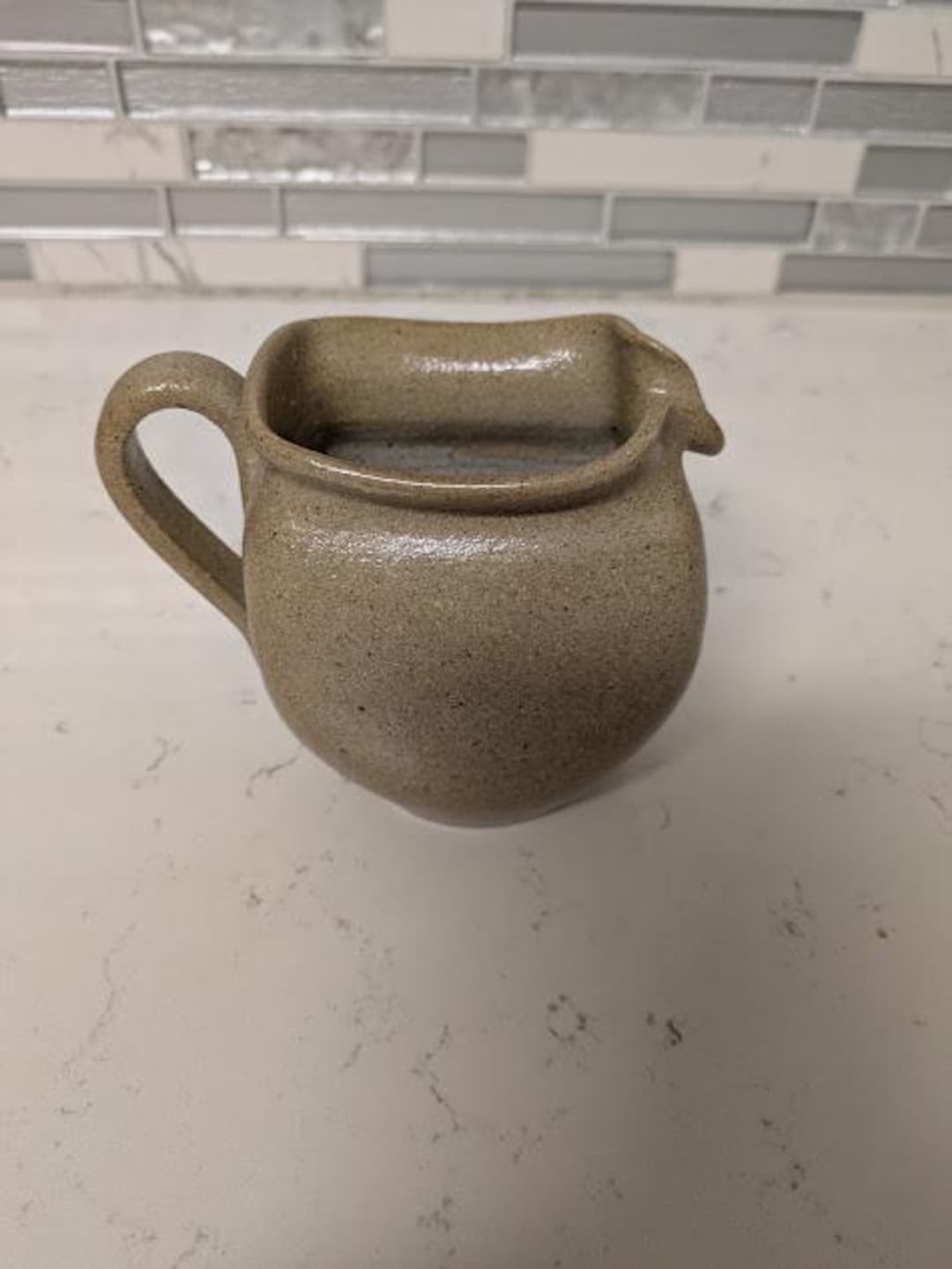Devica Studio Tan Salt Glaze Pottery Signed Stoneware Pitcher Portugal ...