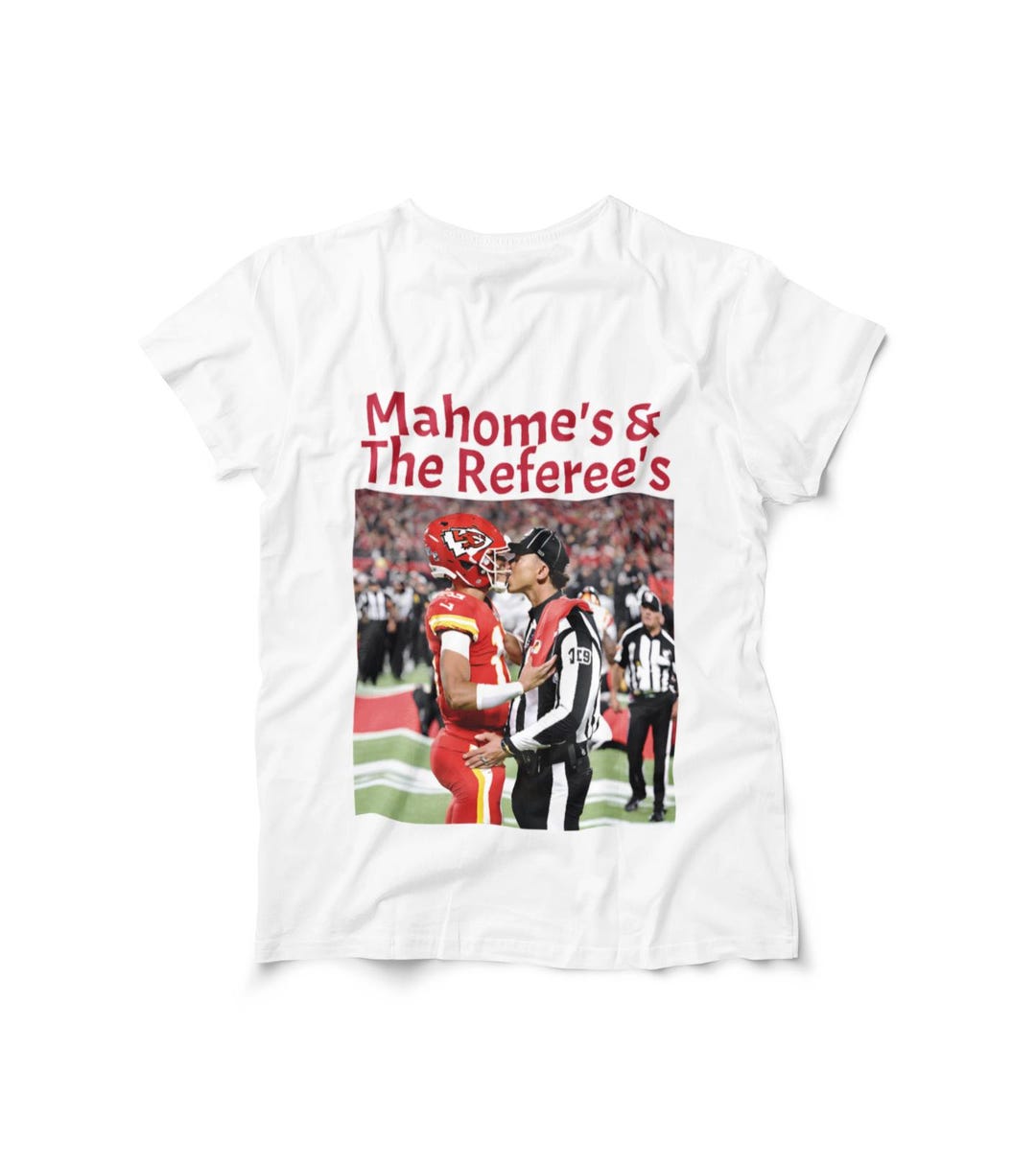Football Chiefs Cotton Tee, Patrick Mahomes Referee Kiss Shirt, NFL Fan ...